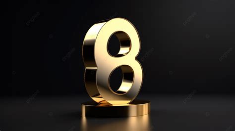 현대적인 스타일의 모형 3d 렌더링된 그림이 있는 고급스러운 어두운 황금색 숫자 8 포스터 디자인 숫자 글꼴 현대 알파벳 알파벳 배경 일러스트 및 사진 무료 다운로드