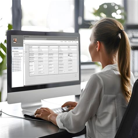 Human Resources Management Software On Computer Screen Helping Human Resources Employee To