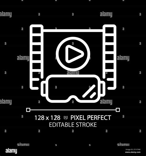 2d Thin Linear White Vr Goggles And Entertainment Icon Stock Vector