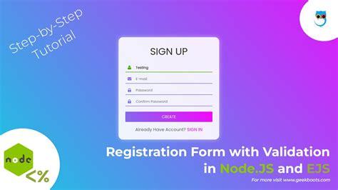 Build A Ejs Registration Form With Validation In Nodejs Part 1 Step