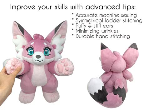 Plush Sewing Pattern Pdf Furry Anthro Standing Plushie Diy Etsy