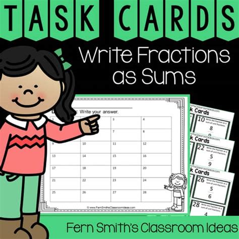 Write Fractions As Sums Task Cards By Fern Smiths Classroom Ideas