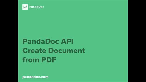 Pandadoc Api Create Document From Pdf Youtube