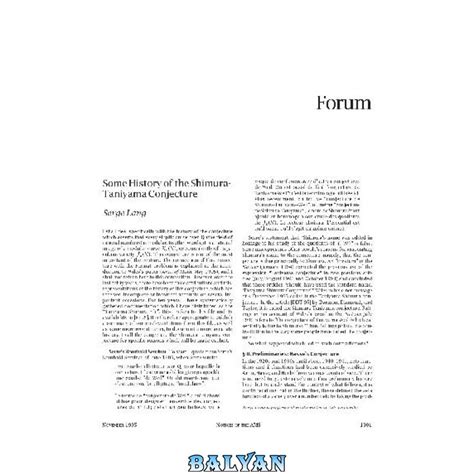 دانلود کتاب Some History Of The Shimura Taniyama Conjecture بلیان