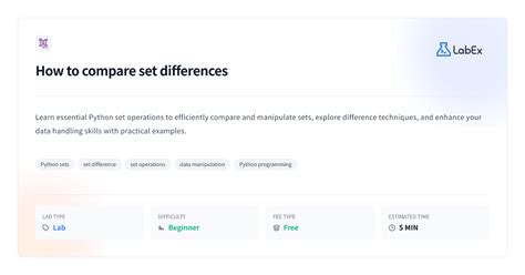 How To Compare Set Differences Labex
