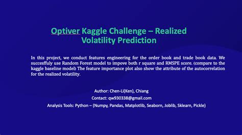 Github Kenchiang1997optiver Realized Volatility Prediction Order