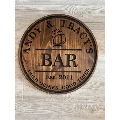 Custom Carved Bar Sign Etsy
