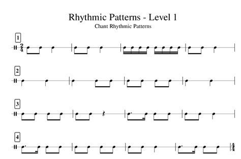 Rhythmic Patterns 1 4 Level 1 Turolessons