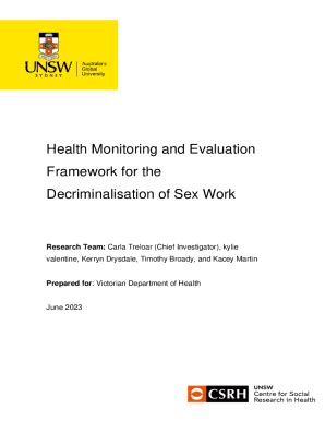 Fillable Online Health Monitoring And Evaluation Framework For The