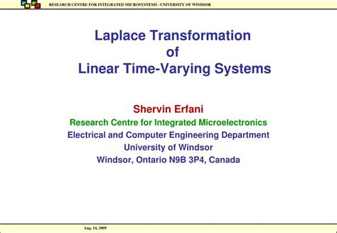 Ppt Laplace Transformation Of Linear Time Varying Systems Powerpoint