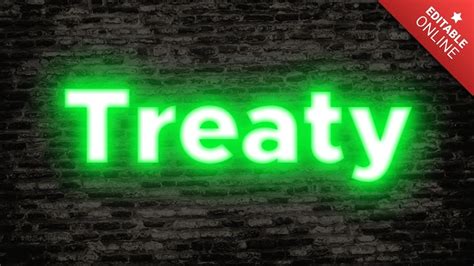 Treaty Glow Green Text Effect Generator