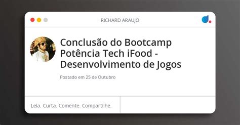Conclusão Do Bootcamp Potência Tech Ifood Desenvolvimento De Jogos