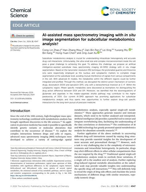 Pdf Ai Assisted Mass Spectrometry Imaging With In Situ Image