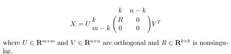 solved we consider x e rmxn which has rank k