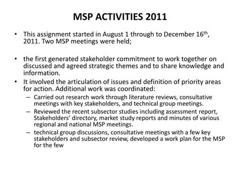 Ppt Msp Activities 2011 Powerpoint Presentation Free Download Id