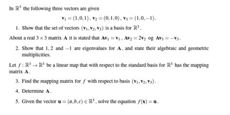 Solved General Vector Spaces And Eigenvalues Just Need To Chegg