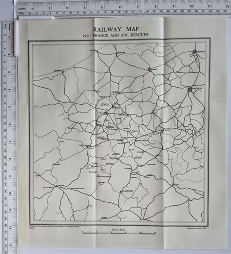 Ww1 Map Railway Map North East France And South West Belgium Arras