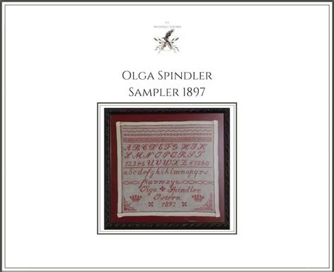 Olga Spindler 1897 Reproduction Sampler Cross Stitch Pattern Pdf