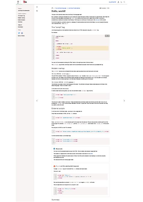 Javascript Tutorial → The Javascript Language → Javascript