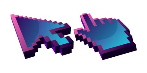 3d Dark Blue Abstract Cursor Custom Cursor