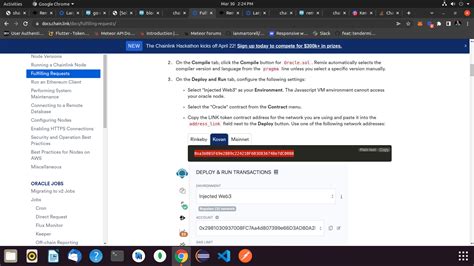 ethereum chainlink job is not being called by the solidity smart