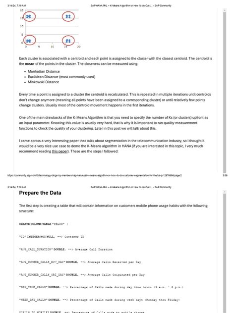 Sap Hana Pal K Means Algorithm Or How To Do Cust Sap Community O