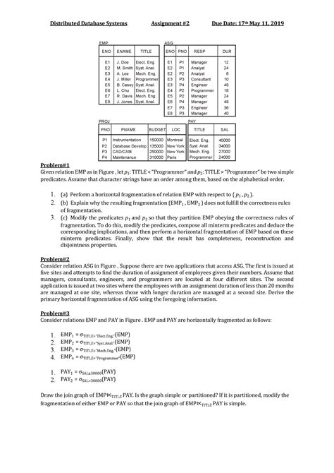 Document Lab Practicals Distributed Database Systems Assignment 2 Due Date 17th May 11