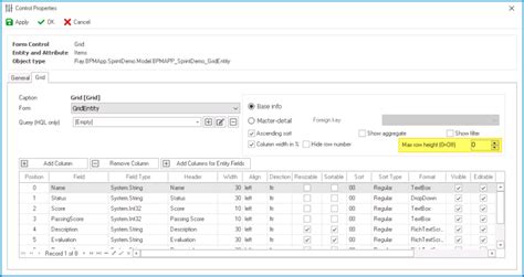 Row Height DBP Designer Manual