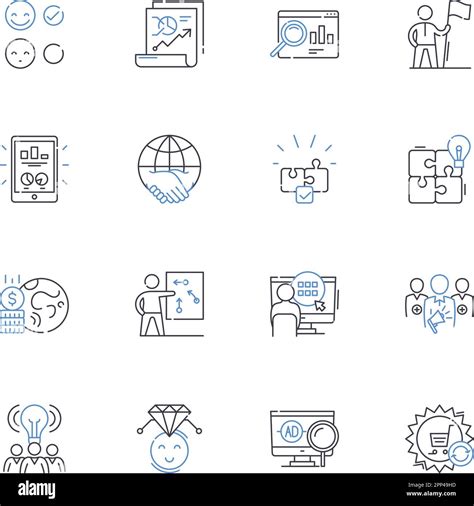 Goal Line Icons Collection Ambition Aspiration Objective Aim