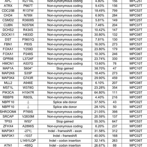 Somatic Mutations Identified By Massively Parallel Sequencing In Eight Download Table