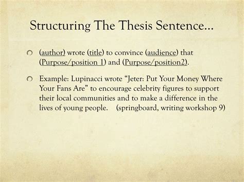 PPT Crafting An Effective Thesis Statement Mastering The Art Of Persuasive Writing PowerPoint