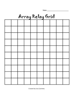 Multiplication ARRAY Relay Activity Multiplication Facts Arrays