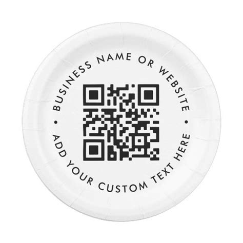 A White Paper Plate With A Qr Code On It