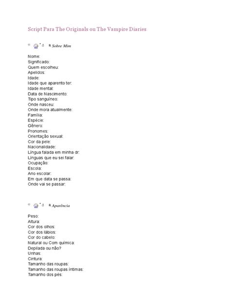 Script Para The Originals Ou The Vampire Diaries Pdf