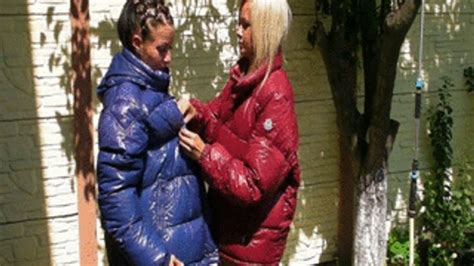 Christina And Nikki In Mocler Down Jackets In A Pool Fetishalina