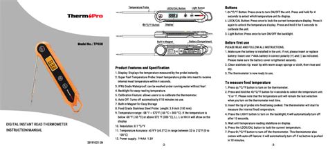 thermopro tp 03h user manual temperature unit selection and operation