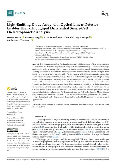 Pdf Light Emitting Diode Array With Optical Linear Detector Enables High Throughput