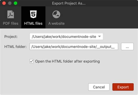 Document Node Exporting And Sharing