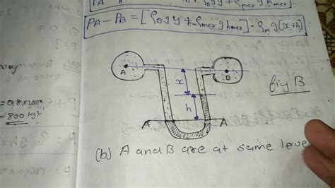 Differential U Tube Manometer Derivation And Problem Youtube