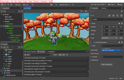 Main Menu Cocos Creator