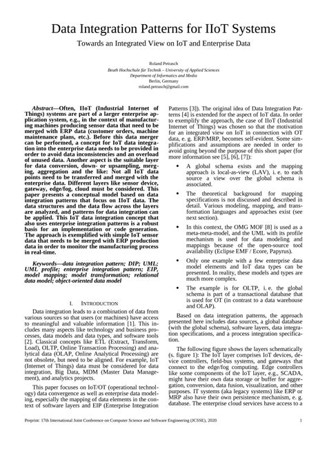 pdf data integration patterns for iiot systems towards an integrated