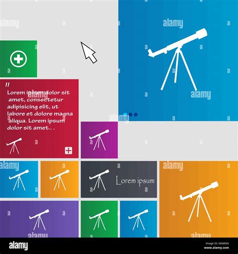 Telescope Icon Sign Buttons Modern Interface Website Buttons With