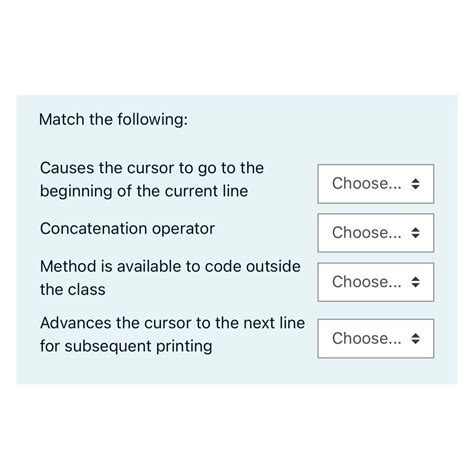 Solved Match The Followingcauses The Cursor To Go To The