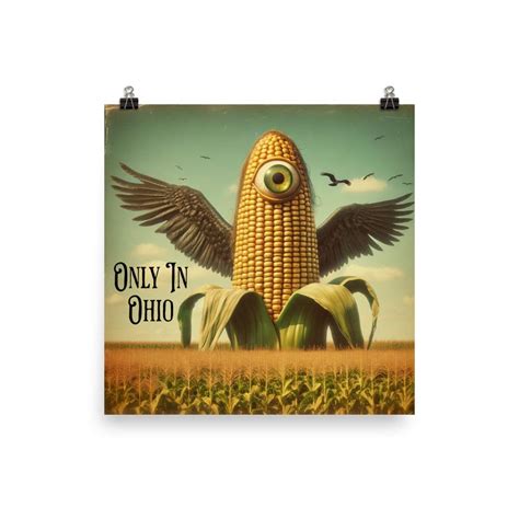 Only In Ohio Corn Cyclops Monster Poster Etsy