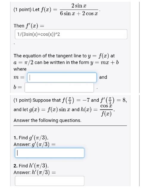 Solved Sin X Point Let F Sin X Cos X Then F A Chegg Com