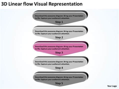 D Linear Flow Visual Representation Ppt Free Business Plan Writer PowerPoint Templates