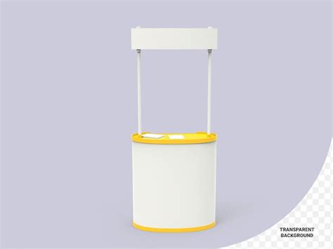 premium psd 3d counter stand booth event