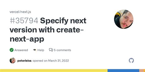 specify next version with create next app · discussion 35794 · vercel