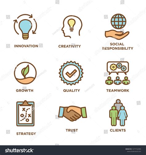 Core Values Outline Line Icon Conveying Stock Vector Royalty Free Shutterstock