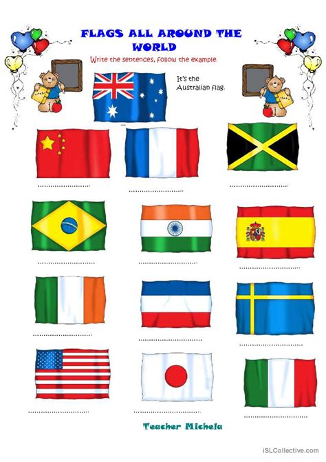 Flags All Around The World English Esl Worksheets Pdf And Doc